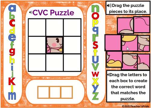 CVC Words Spelling and Reading Boom Cards by Teacher's Pride | TPT