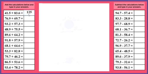 Mystery Digital Pixel Art NO PREP - Beach Decimal Addition and Subtraction