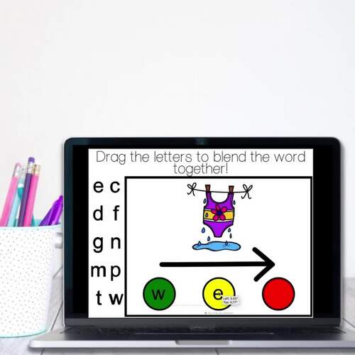 Digital Short E Interactive CVC Blending Cards | TPT