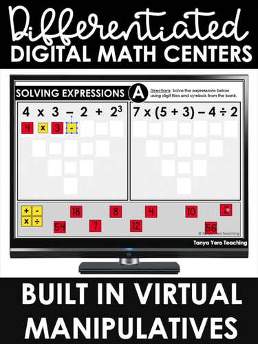 5th Grade Differentiated Digital Math Centers Algebraic Thinking