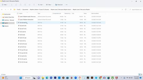 14 Level Two 4-beat Rhythm Pattern Percussion Audio Tracks (Ta, Titi ...