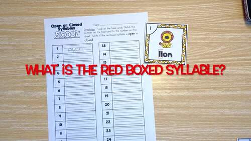 Open and Closed Syllables SCOOT game by Kiddie Concepts | TPT