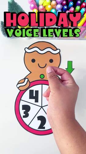 Holiday Themed Voice Levels Chart | Ready to Print and Editable | Christmas