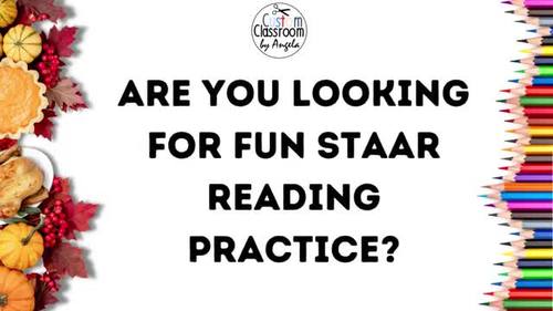 STAAR Thanksgiving Reading Comprehension Mystery Picture Print & Digital