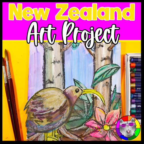 New Zealand Art Lesson: Kiwi Bird and Kauri Tree Forest Art Project