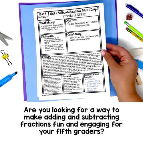 5th Grade Adding and Subtracting Fractions Games Worksheets Lessons ...