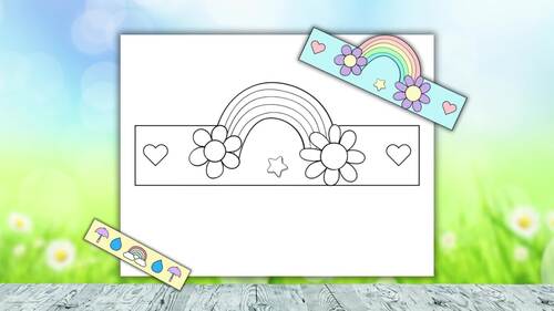 Spring Crown Craft - Flower Crown Coloring Headband - Fun Craft Activity