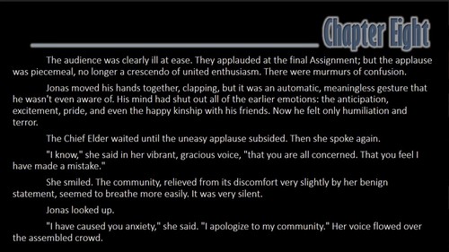 The Giver - Chapters 7+8 - Visual Reading by 1-to-1 Lit | TPT