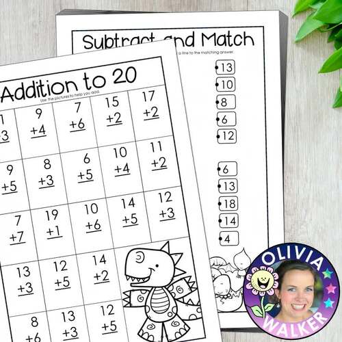 Dinosaur Math - Grade One made for my little boy, picture addition ...