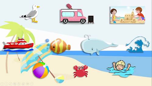 Soundscape Stories - Beach themed elementary creative writing lesson