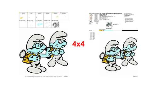 Brainy and Hefty Smurfs Adventure Exploration Embroidery Designs ...