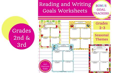 2nd Grade and 3rd Grade Reading Goal Worksheets and Writing Goal Worksheets