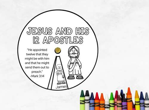 Jesus and His Twelve Apostles Bible Lesson Spinning Wheel Sunday School ...