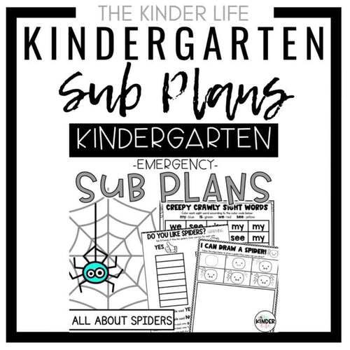 Kindergarten Spiders Sub Plans October | Emergency Substitute Plans ...
