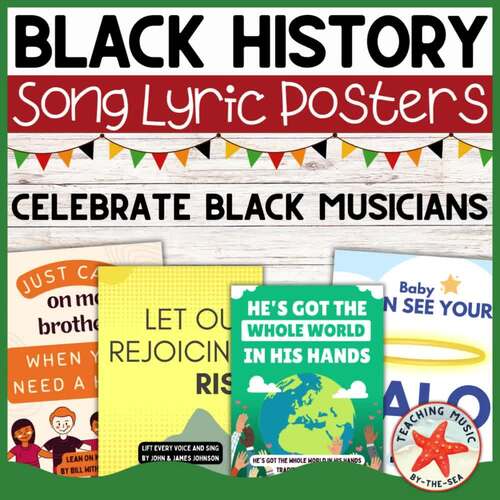 Black Musicians Lyric Posters | Black History Month Motivational Music ...