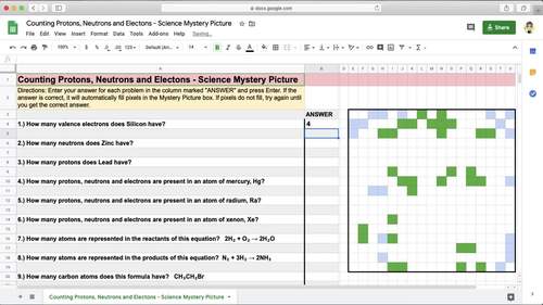 Counting Protons, Neutrons and Electrons: Science Mystery Picture