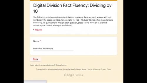 Digital Division Fact Fluency: Dividing by 10 Google Classroom™ | TPT