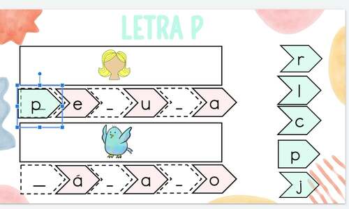 consonantes m, p, s, l, n/consonants in spanish google drive | TPT