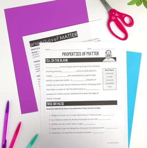 Properties of Matter Digital and Print Activities Bundle (Google Slides ...