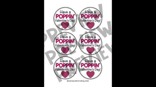 Poppin Valentine's Day Tags Pop-it Fidget Popcorn Blow Pop Student Gift ...