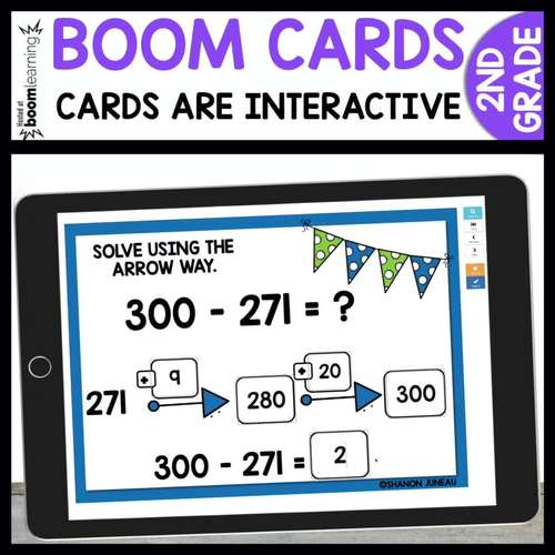 3 Digit Subtraction The Arrow Way using Boom Cards | TPT