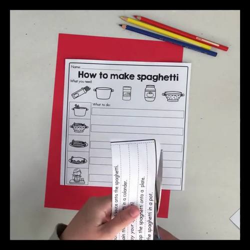 How To Make Spaghetti | Sequencing Worksheets & Digital Slideshow