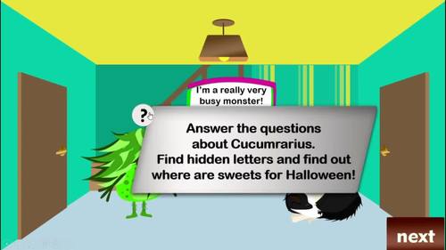 Halloween quest "Greenster's house" (Present Simple, There is/are ...