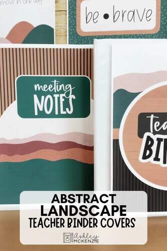 Abstract Landscape Class Decor | Teacher Binder or Planner Covers & Spines