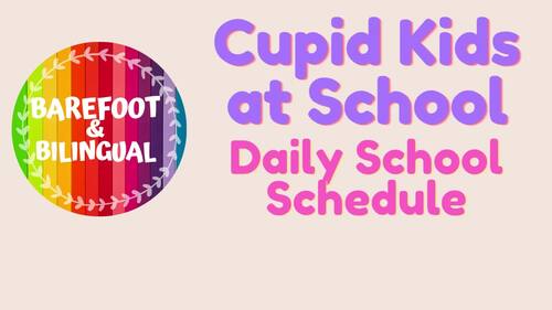 Valentines Day School Schedule Clipart | Cupid Kids at School | TPT