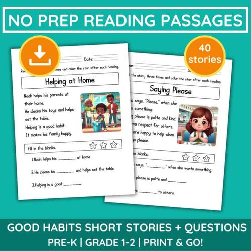 Good Manners Reading Comprehension Worksheets: Passages & Questions ...