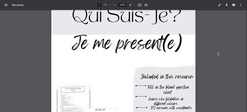 Core French || FSL || Qui suis-je || Je me present(e) || La rentree ...