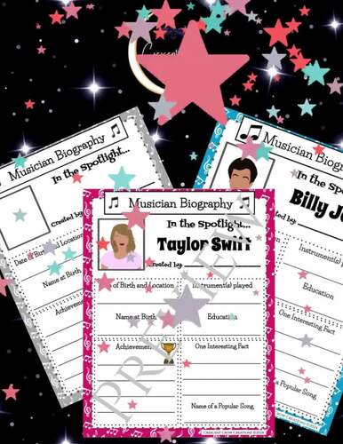 45 Great Musicians Biography Research Project Activities Template Part 2