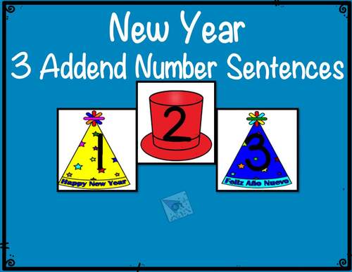 New Year Build 3 Addend Addition & Subtraction Number Sentences | TPT