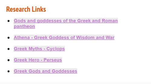 Greek Mythology Research Slides Project by Teach with AD Bee | TPT