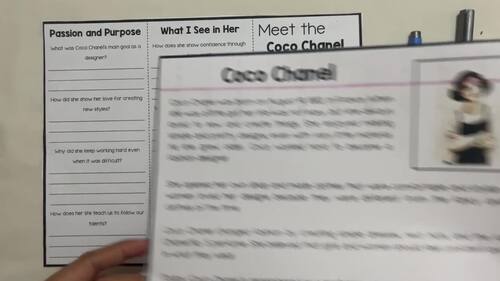 Coco Chanel Womens History Month Craft Project Reading Comprehension