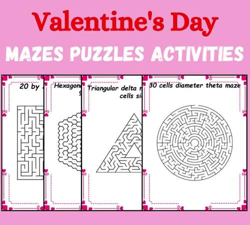 Valentine's Day Puzzles Mazes No Prep Worksheet by Top Opportunities ...
