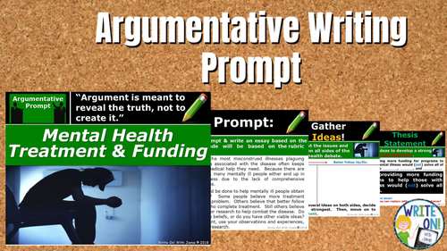 Mental Health Funding | Argumentative Writing Essay Prompt | Print and ...