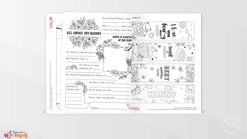 Nanny Keepsake Activity Kit Printable | Grandparents Day Gift Craft for ...