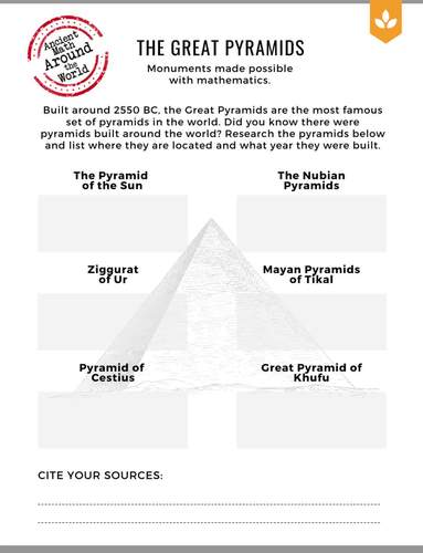 Ancient Math Around the World : Internet Research Worksheets for Middle ...