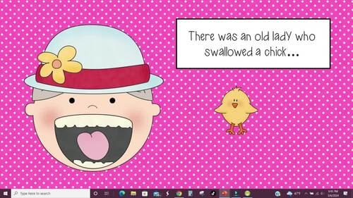 There Was An Old Lady Who Swallowed A Chick- Interactive Power Point