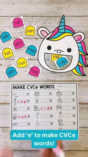 Change CVC Words to CVCE Words - Add Silent Sneaky 'e' to Make New Words