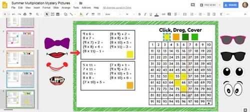 End of the Year Summer Multiplication Mystery Pictures | Summer Color ...