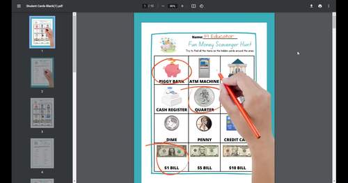 Money and Financial Literacy Scavenger Hunt | Search & Find by FI Educator