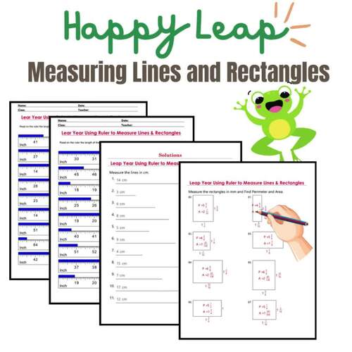 Leap Year Measuring activities- Using a ruler to measure lines and ...