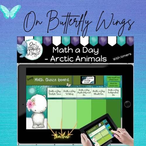 Digital Math Rotations with Timers Arctic Animals by On Butterfly Wings