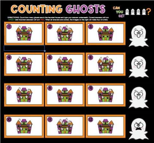 Halloween Counting Ghosts Digital Activity for Google Sheets™ by Play ...