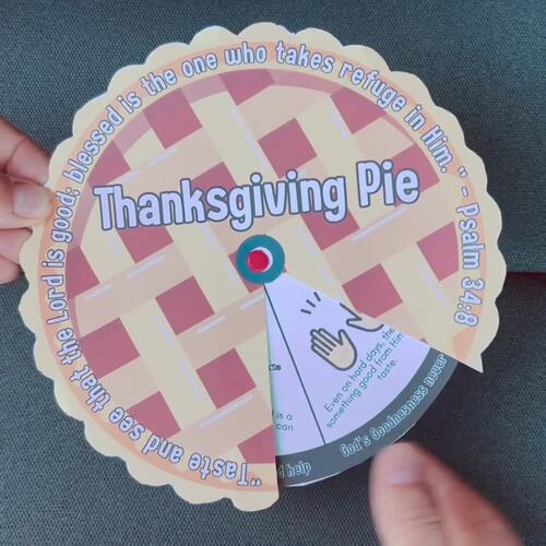 Thanksgiving Pie Spinner Craft | Taste and See Psalms 34:8 | Hands-On ...