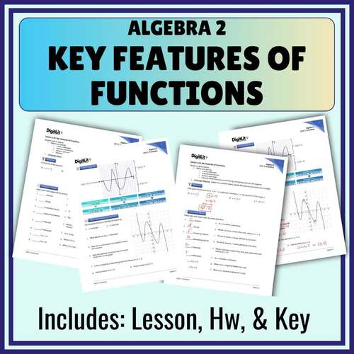 Key Features of Functions Notes, Worksheets, Homework 10th-12th Grade ...