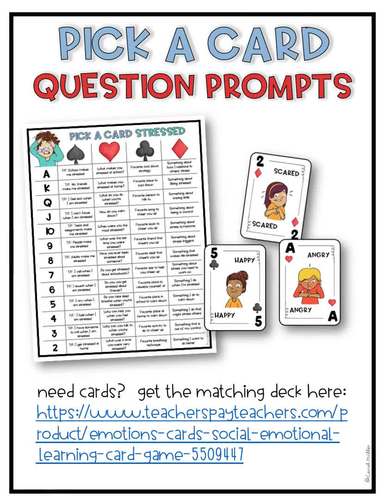 Pick A Card Social Emotional Learning Prompts | Icebreakers | TPT
