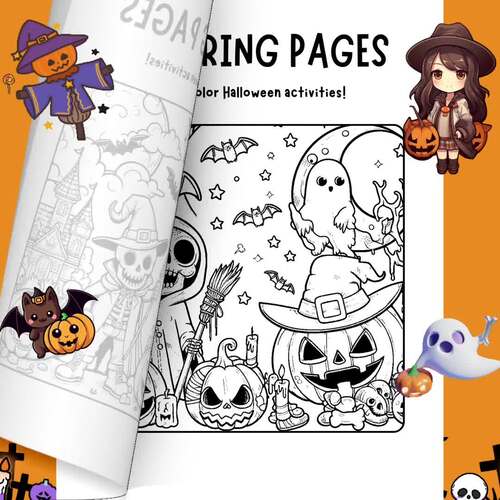 Coloring Pages Halloween, PreK & Kindergarten, Arts by Creative Sunflower